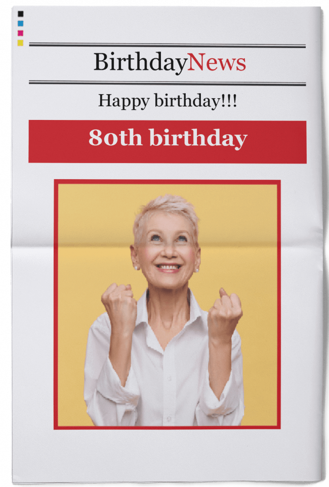 80th Birthday Newspaper Design & Print