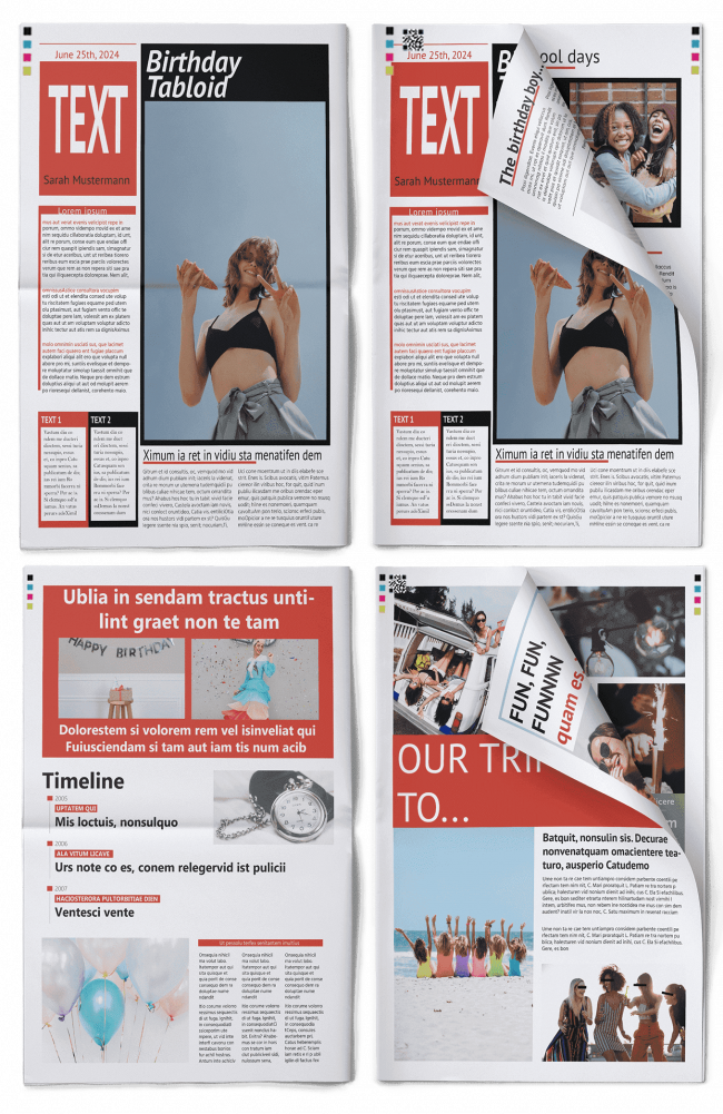 Create & Print a sensational birthday newspaper