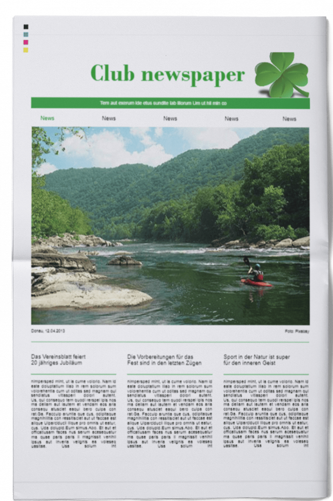 Design your own club newspaper & print from 1 copy