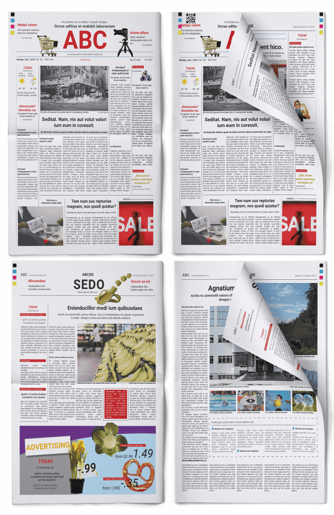 Design a newspaper as a classic daily newspaper