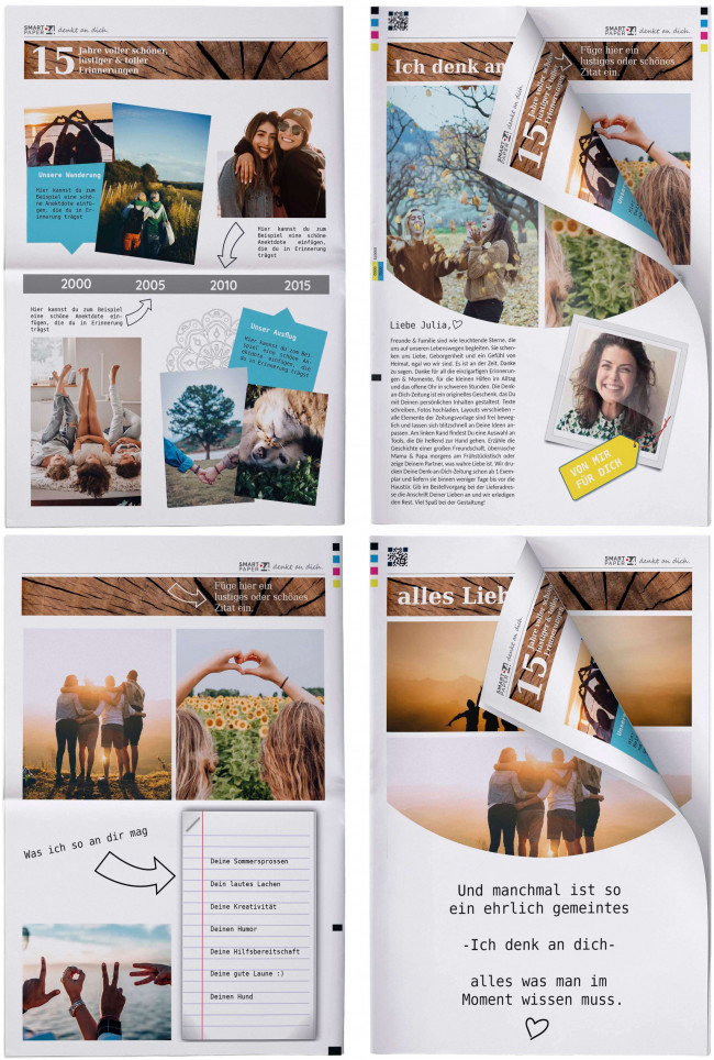 Design a newspaper as a surprise for friends & family