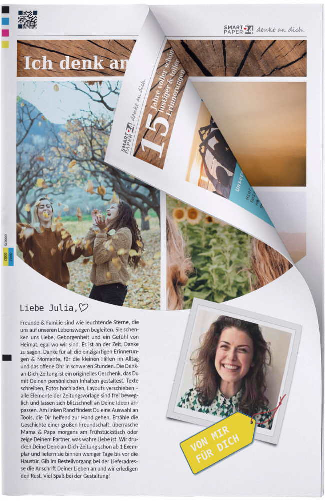 Design a newspaper as a surprise for friends & family