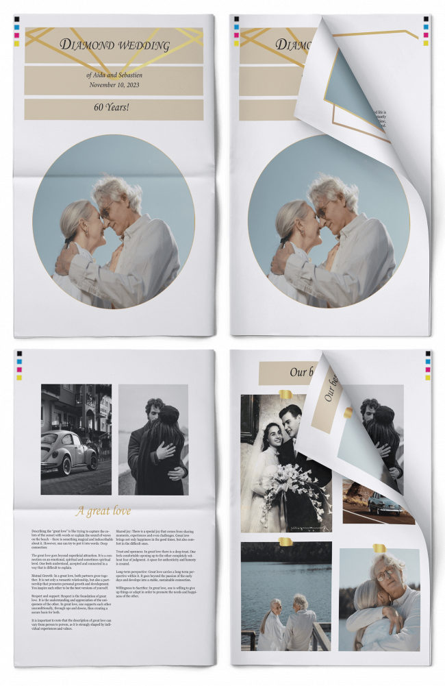 Design & Print Diamond Wedding Newspaper on PC