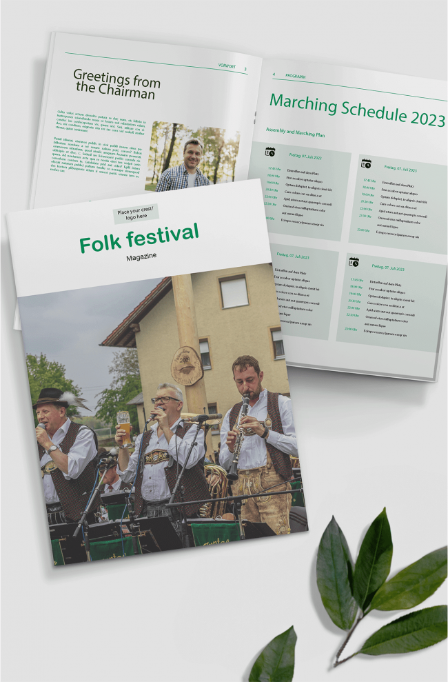 Create & Print Folk Festival Magazine Now