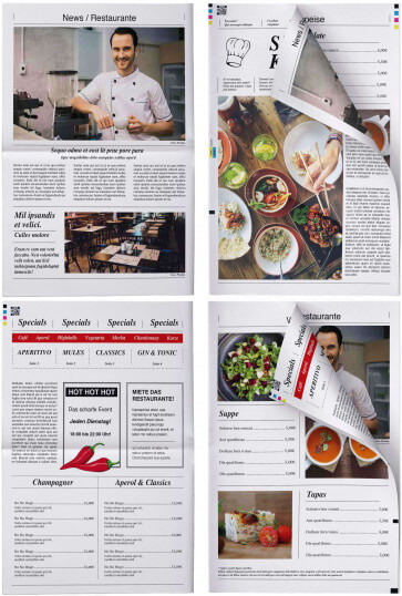 Design your menu as a real newspaper