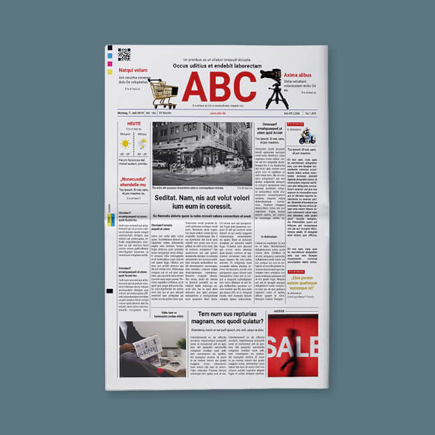 Offset newspaper printing (broadsheet) from 2,000 copies