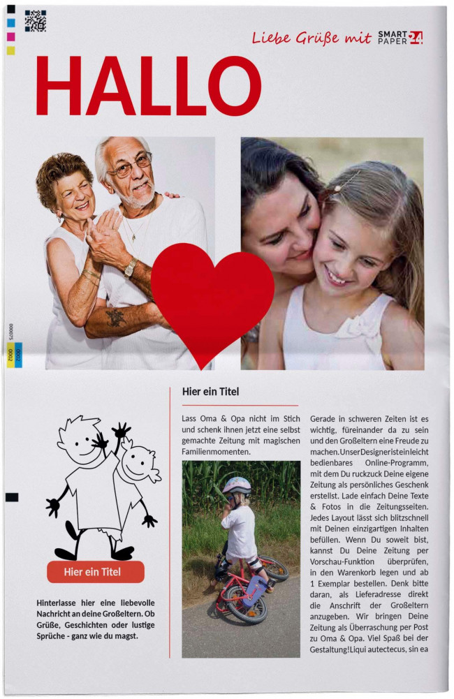 Design a newspaper as a gift for your grandparents