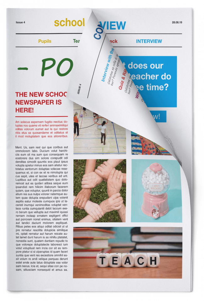 Design your own school newspaper & print from 1 copy