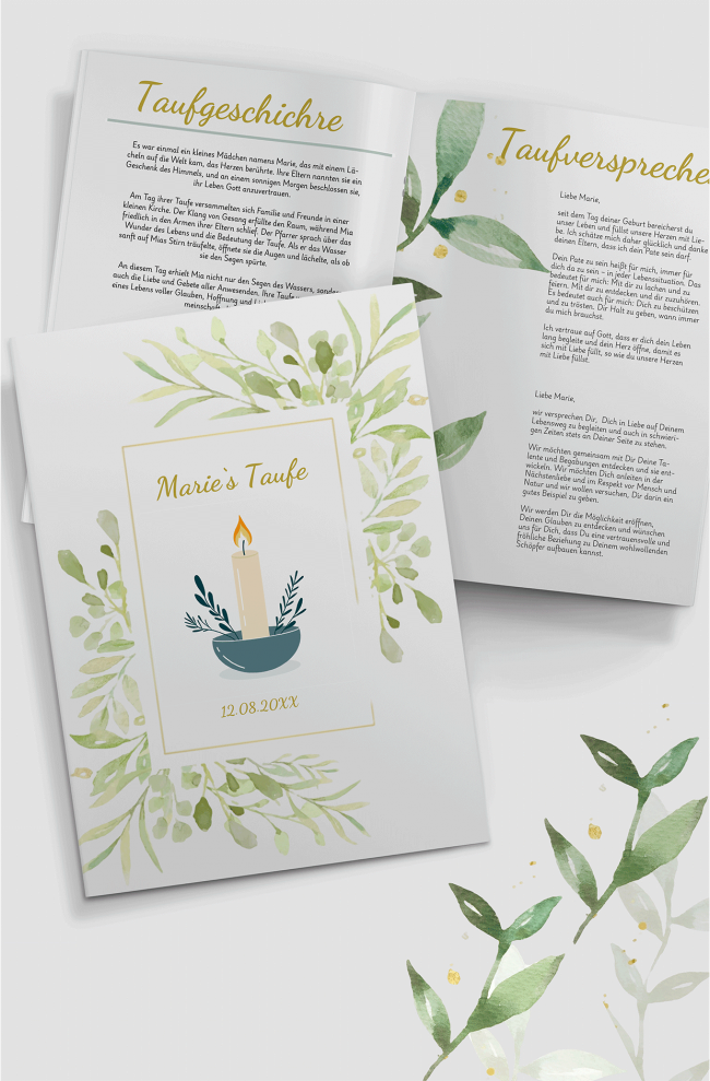 Christening Booklet with Online Template & Cheap Print