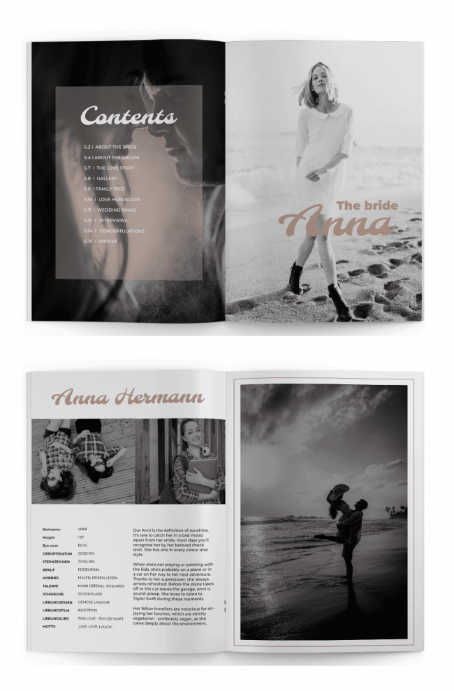 Design & print an elegant wedding magazine