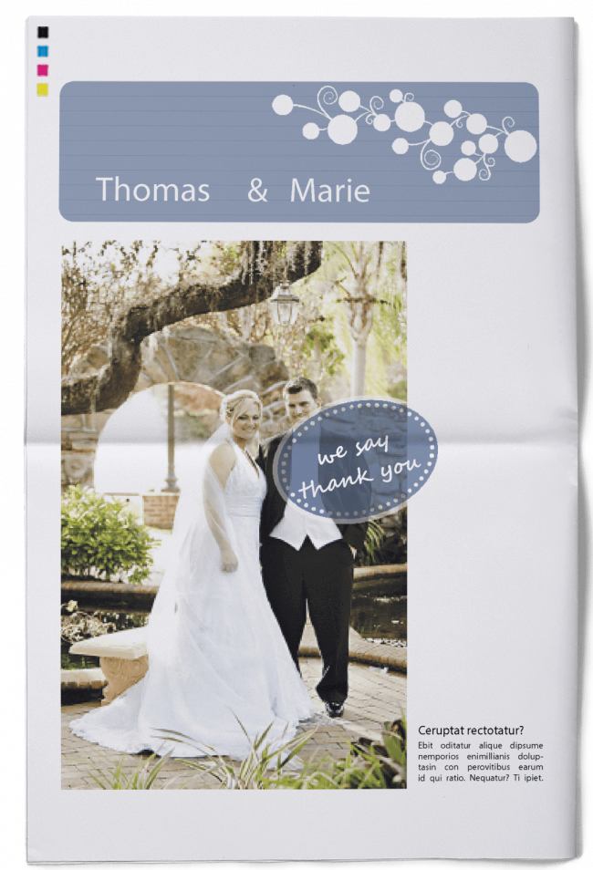 Create your own wedding newspaper - love printed on paper