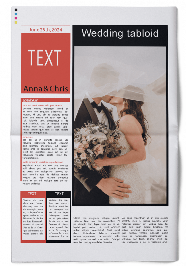 Create & Print a Wedding Newspaper in Boulevard-Look
