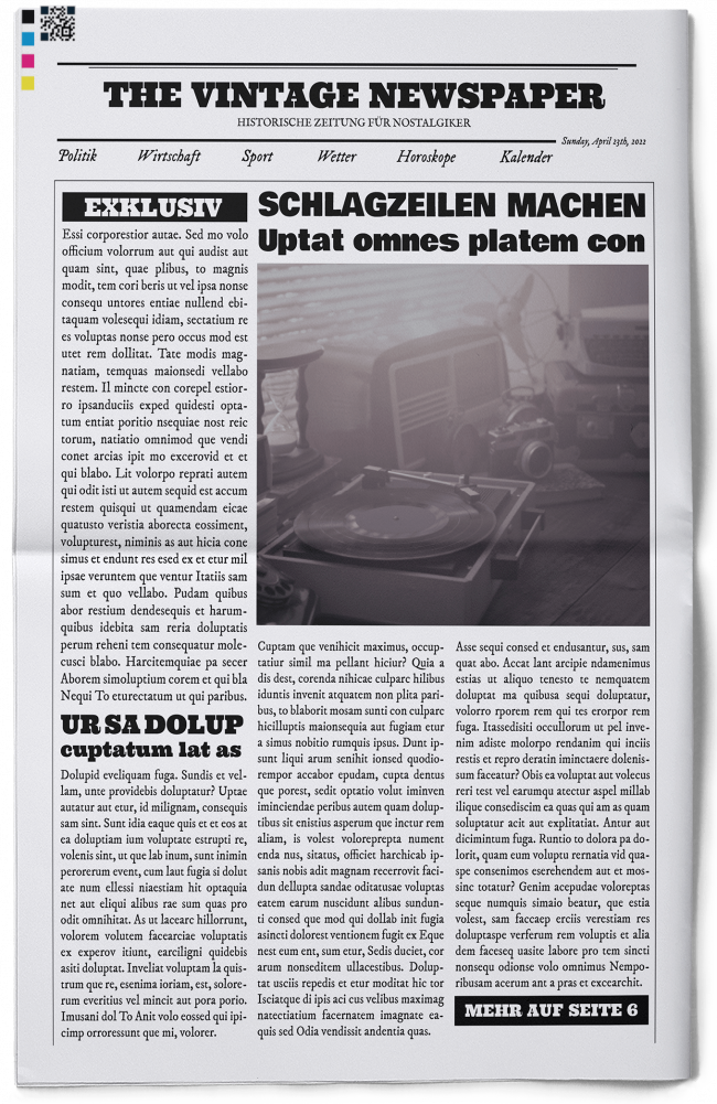 Vintage Zeitungsvorlage