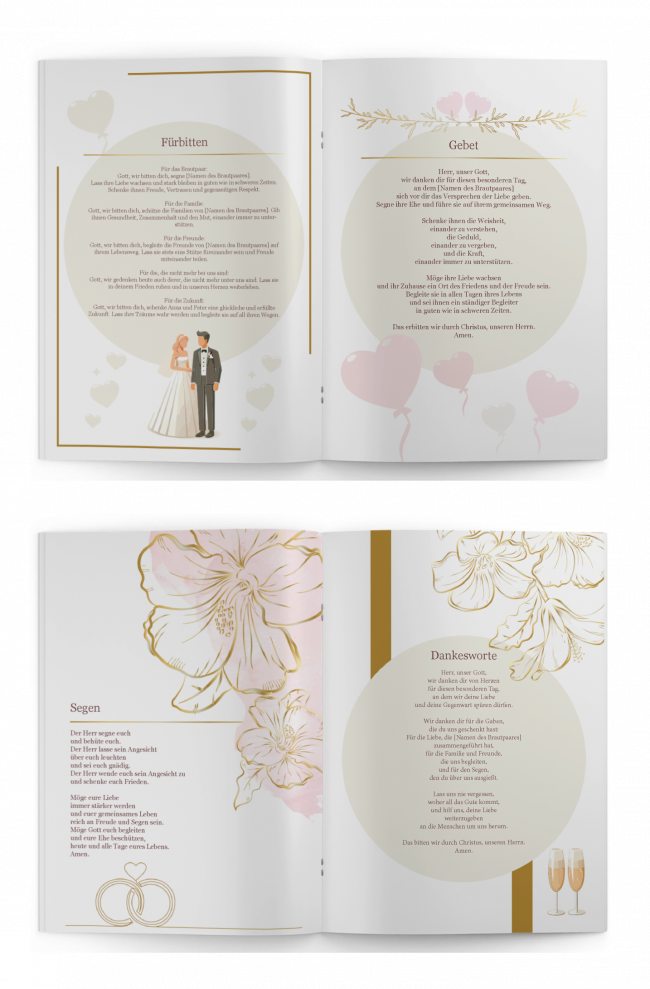 Créer un livret de messe de mariage avec des modèles